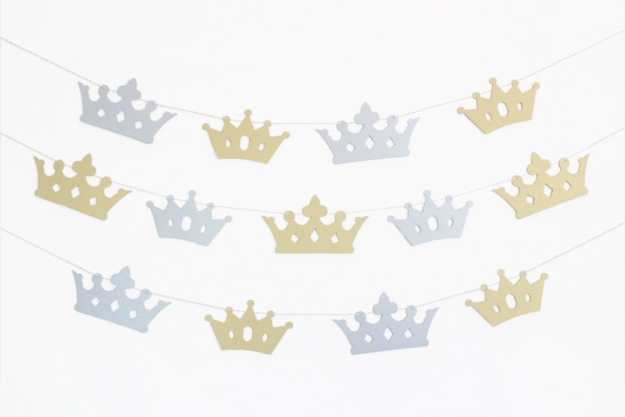Crown Party Banner - Customizable Colors - Etsy