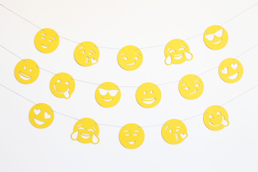 Emoji Party Banner - Customizable Colors - Etsy
