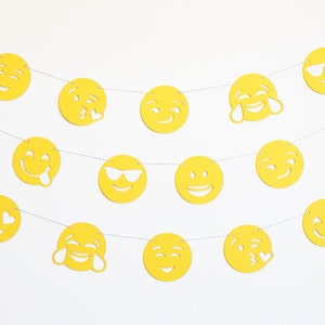 Emoji Party Banner - Customizable Colors - Etsy
