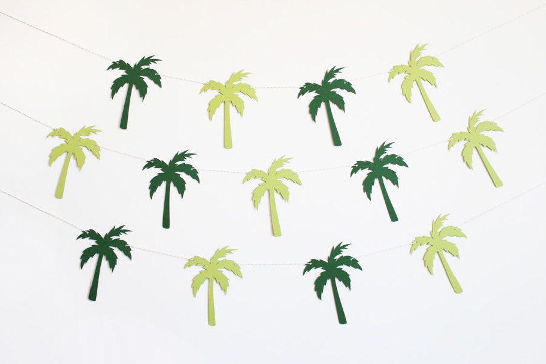Palm Tree Tropical Party Banner - Customizable Colors - Etsy