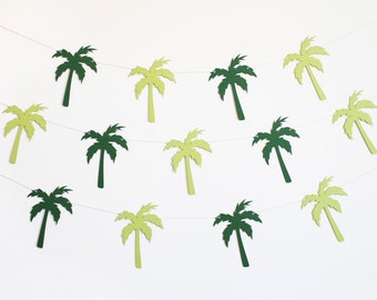 Palm Leaf Tropical Party Banner - Customizable Colors - Etsy