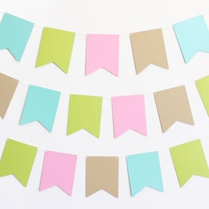 Ribbon Pennants Party Banner - Customizable Colors - Etsy