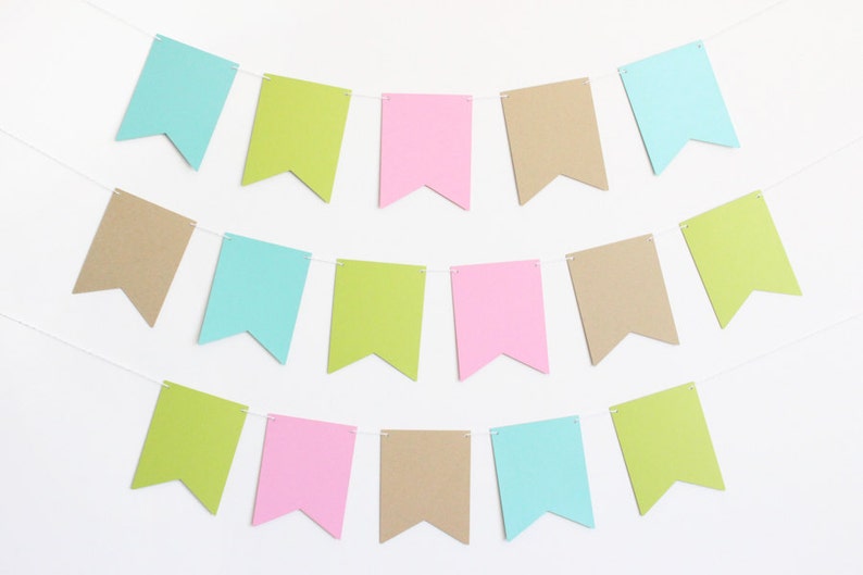 Ribbon Pennants Party Banner Customizable Colors - Etsy