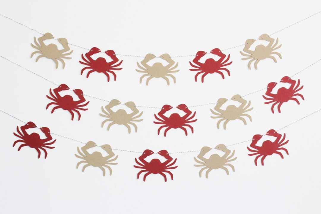 Crab Party Banner - Customizable Colors - Etsy