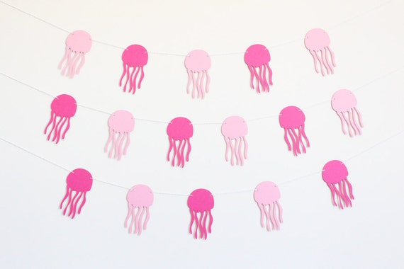 Jellyfish Party Banner Customizable Colors - Etsy