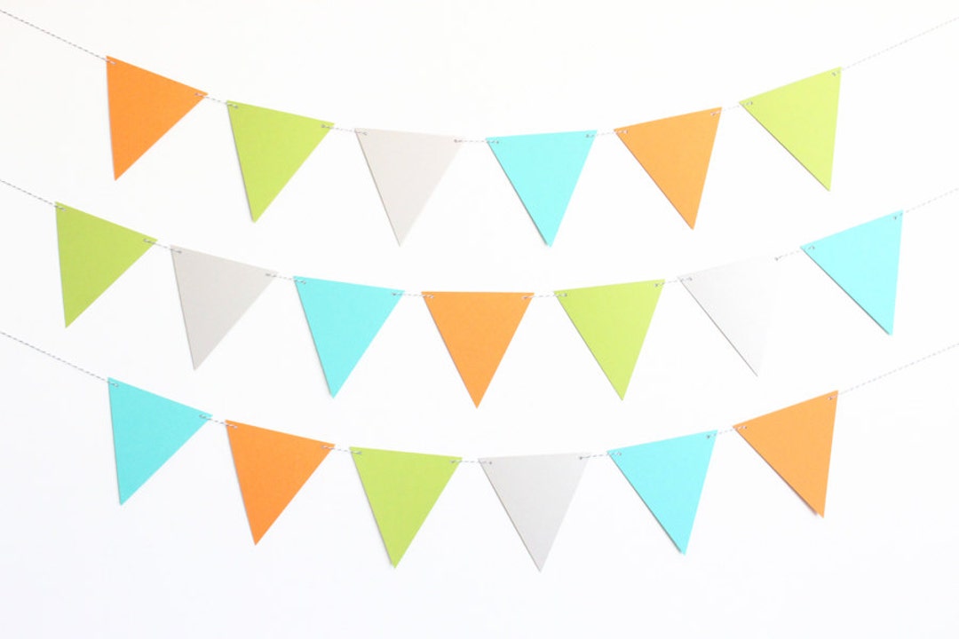 Triangle Penant Party Banner - Customizable Colors - Etsy