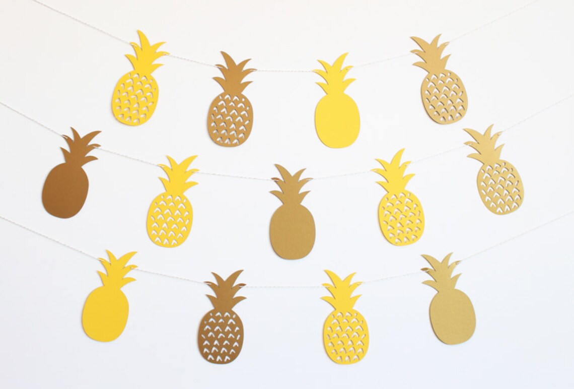 Pineapple Party Banner Customizable Colors - Etsy