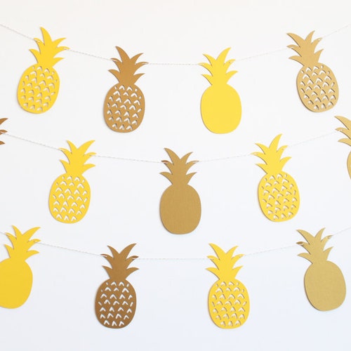 Pineapple Party Banner Customizable Colors - Etsy