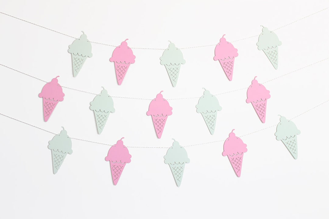 Ice Cream Party Banner - Customizable Colors - Etsy