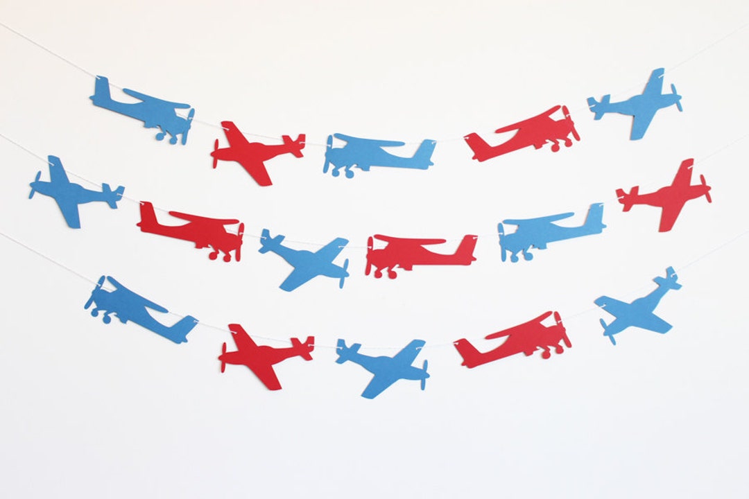 Airplane Party Banner - Customizable Colors - Etsy