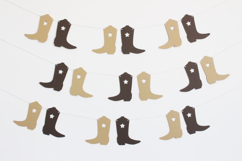 Cowboy Boot Western Party Banner - Customizable Colors - Etsy