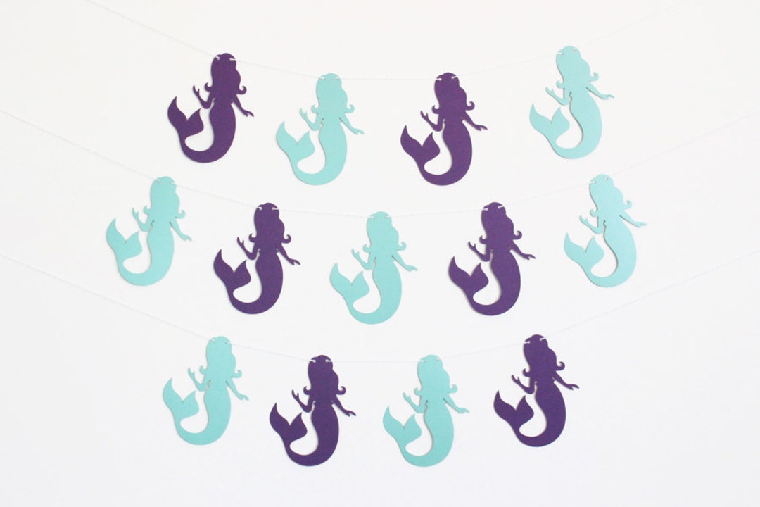 Mermaid Party Banner - Customizable Colors - Etsy