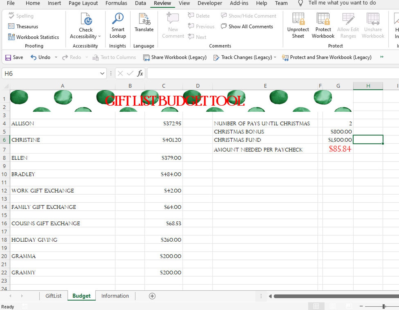 Christmas Gift Tracker | Spreadsheet | Budget Tracker | Christmas Gift ...