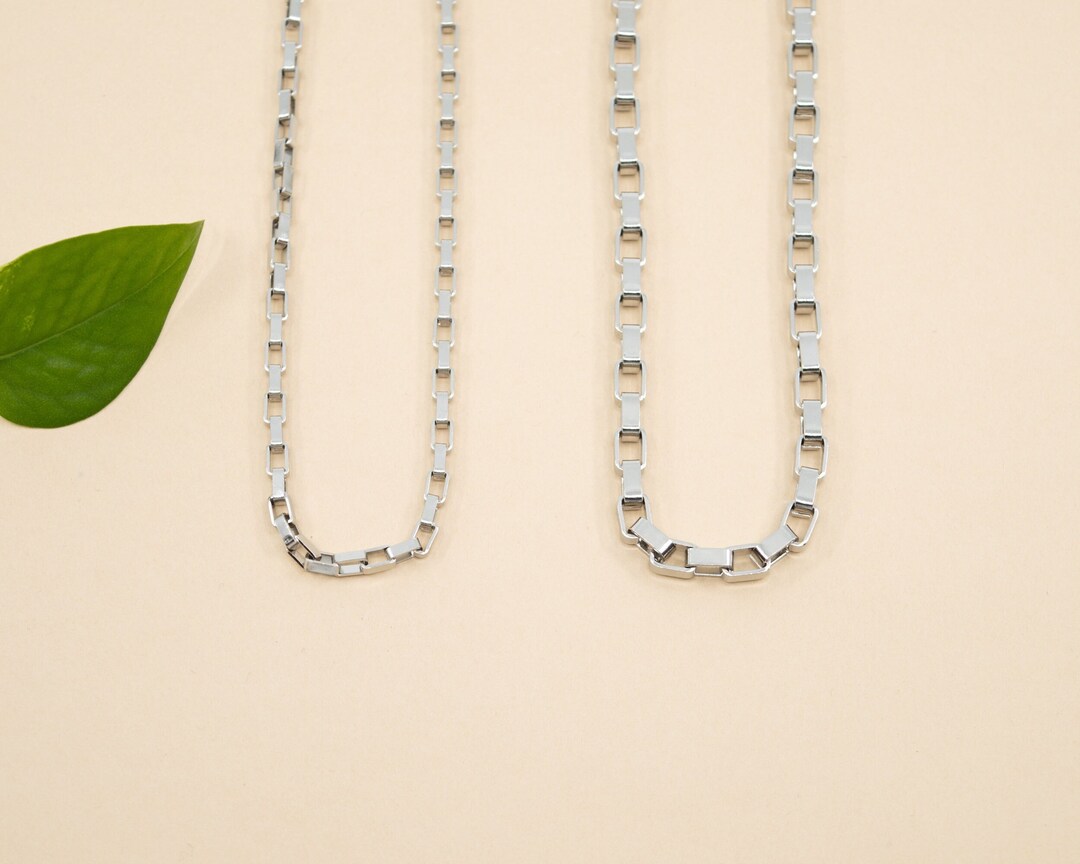 Rectangle Box Chain Necklace, 3.5 X 6mm OR 5mm X 8mm, Elongated ...