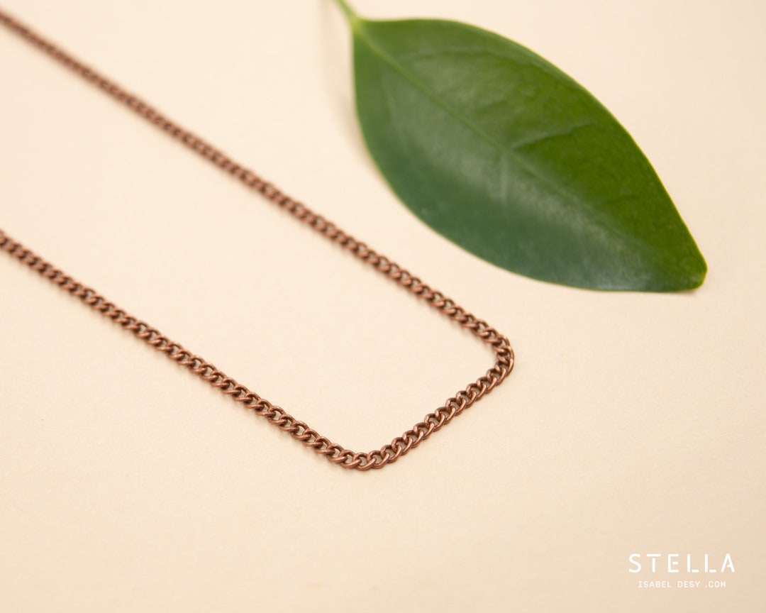 2mm Antique Copper Curb Chain, Copper Plated Plain Chain for Pendant ...