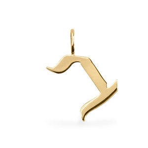 14k Solid Gold Hebrew Letter Pendant, Hebrew Letter Necklace, Religious ...