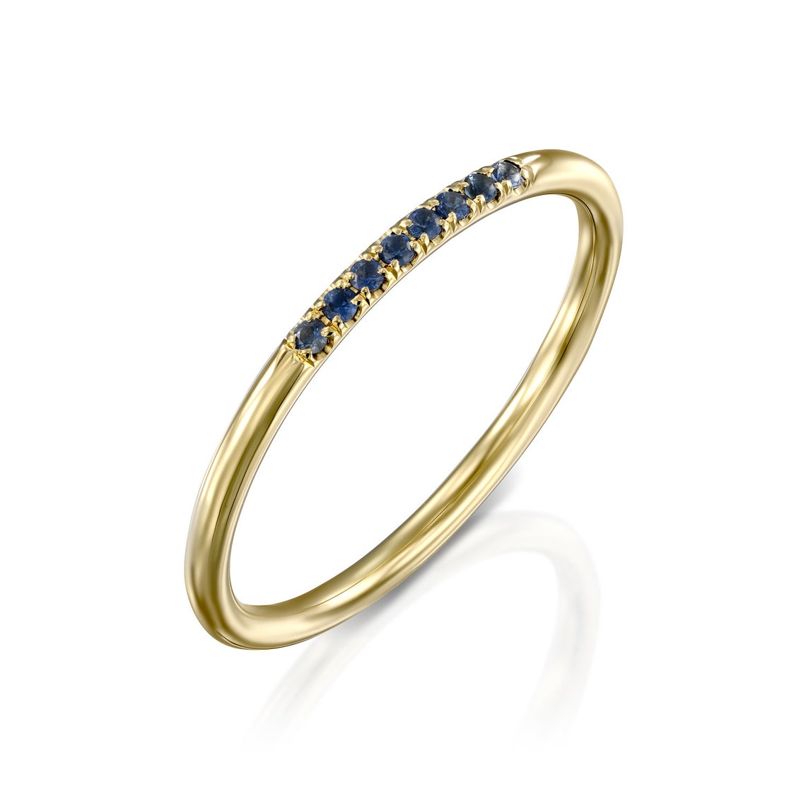 September Birthstone Ring, Minimalist Wedding Band, Gemstone Ring, Thin ...