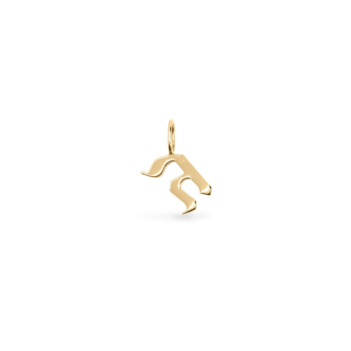 14k Solid Gold Hebrew Letter Pendant, Hebrew Letter Necklace, Religious ...