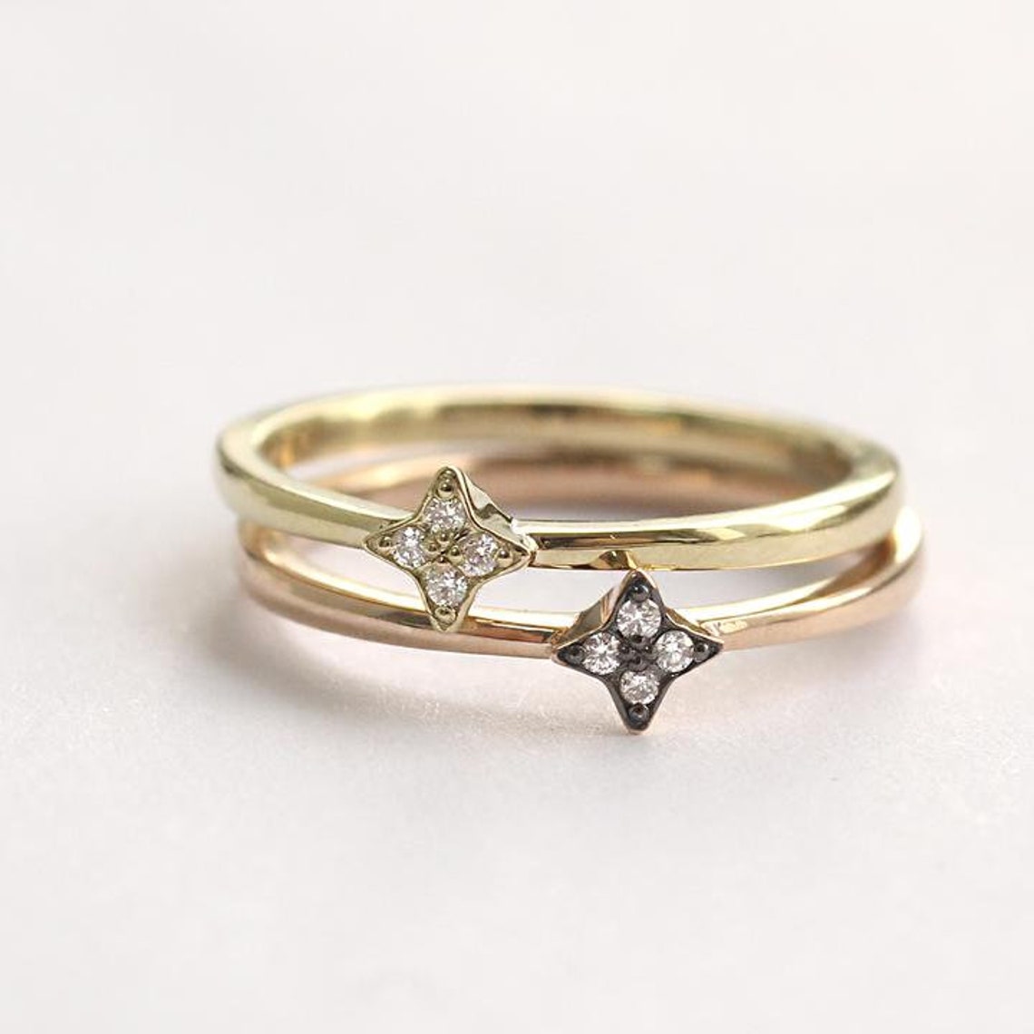 Simple Diamond Ring Minimalist Ring Solid Gold Ring - Etsy