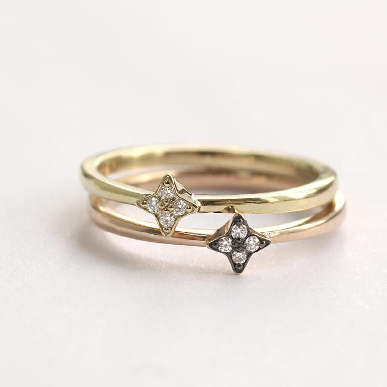 Simple Diamond Ring, Minimalist Ring, Solid Gold Ring, Delicate Ring ...