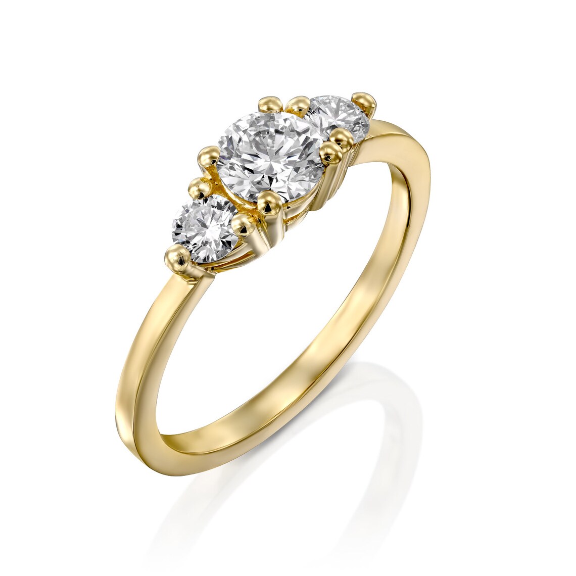 Simple Diamond Ring Handmade Engagement Ring Minimalist - Etsy