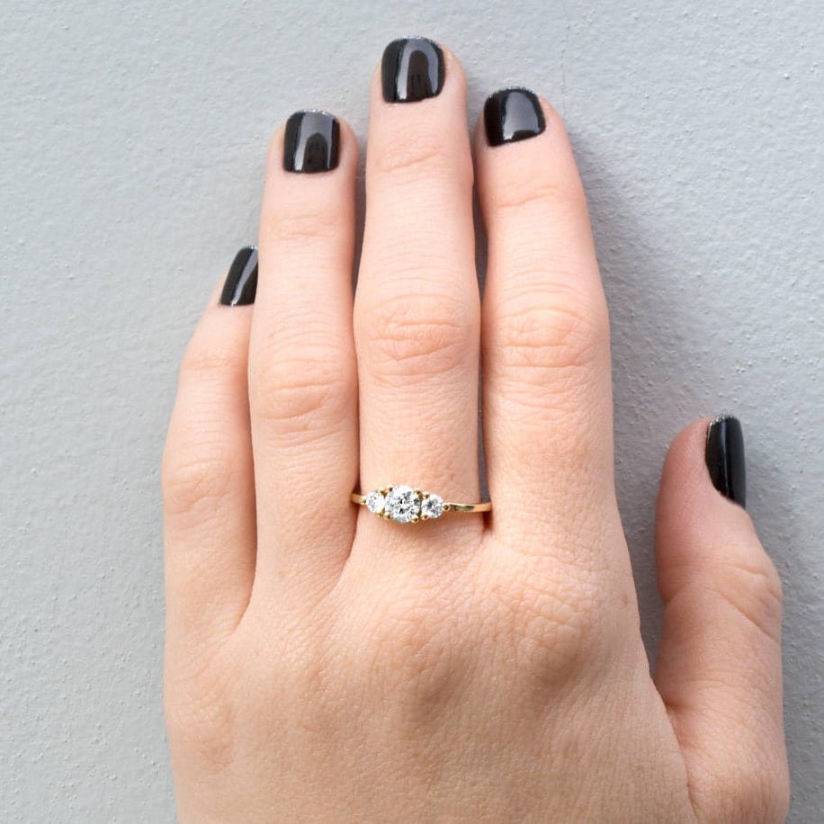 Simple Diamond Ring, Handmade Engagement Ring, Minimalist Engagement ...