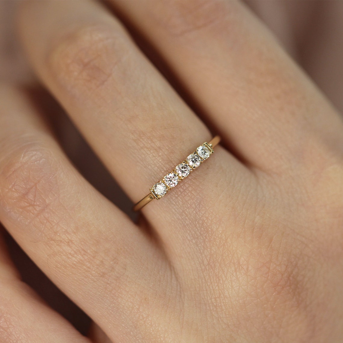 Diamond Wedding Ring, April Birthstone, Diamond Gold Ring, Wedding Band ...