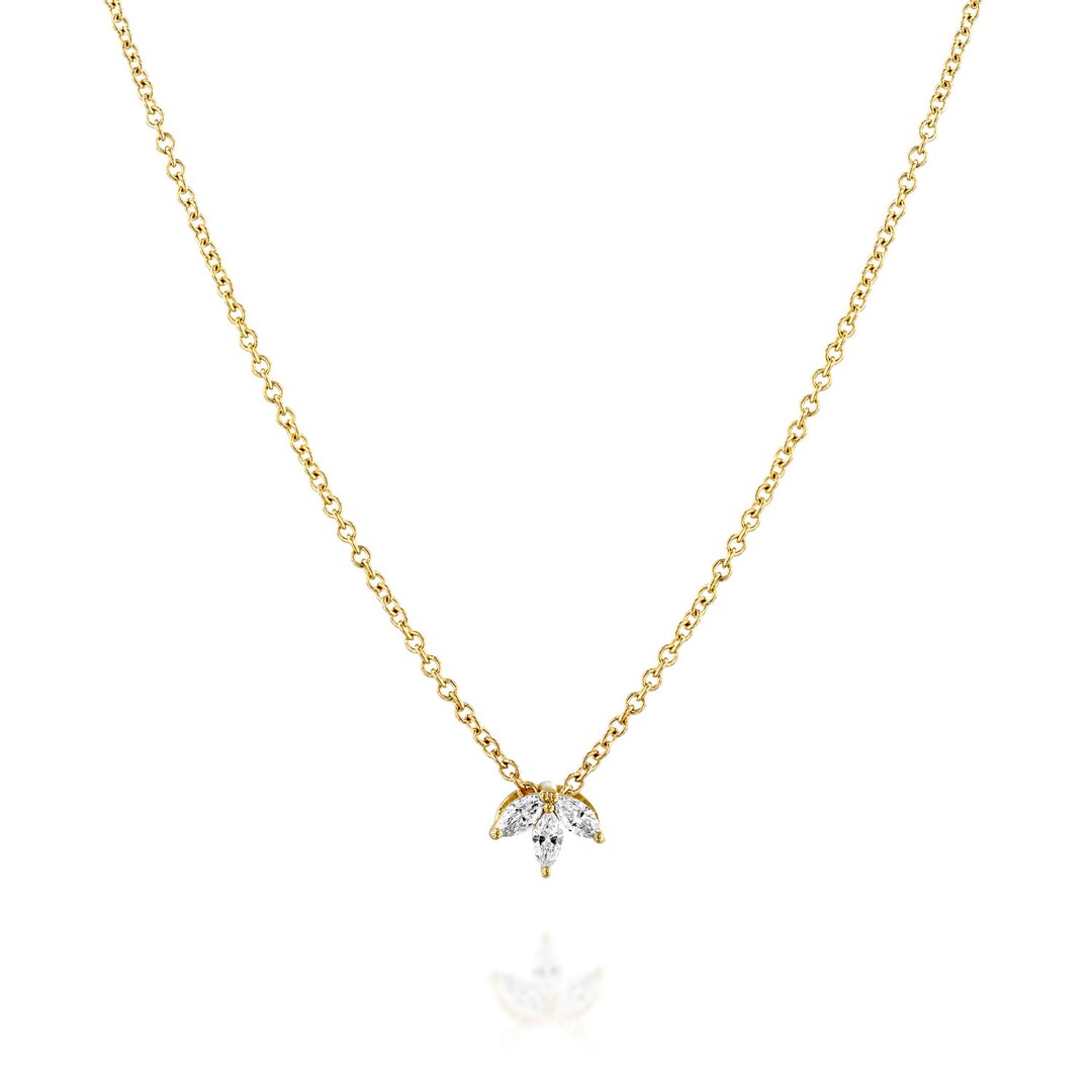 Collar de diamantes, collar delicado de oro con diamante, collar de ...