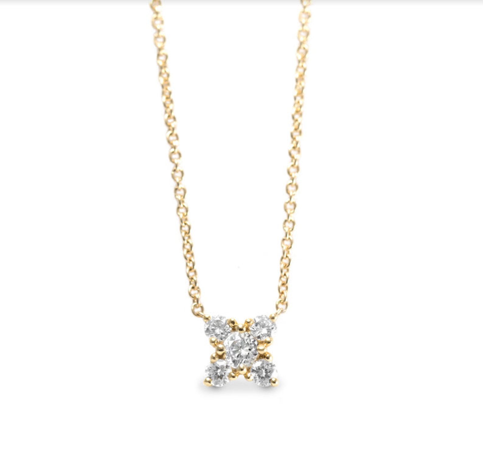 Diamond Necklace Gold Chain Minimalist Necklace Tiny - Etsy