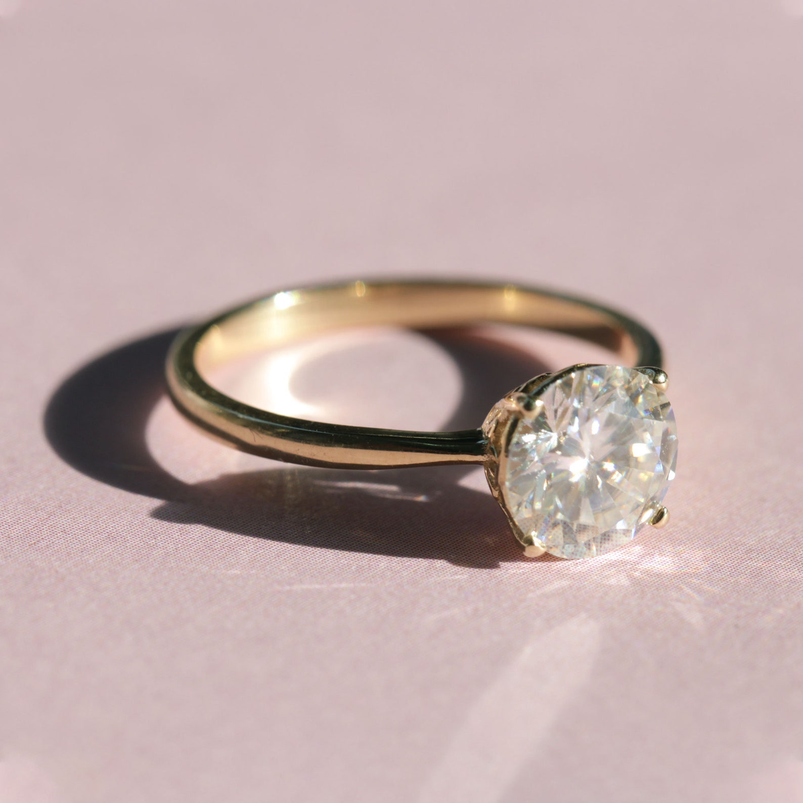 Monzonite Engagement Ring Yellow Gold Ring Wedding Ring - Etsy