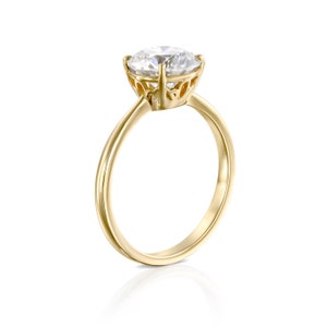 Monzonite Engagement Ring, Yellow Gold Ring, Wedding Ring, Delicate ...