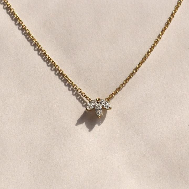 Collar de diamantes, collar delicado de oro con diamante, collar de ...