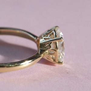 Monzonite Engagement Ring, Yellow Gold Ring, Wedding Ring, Delicate ...