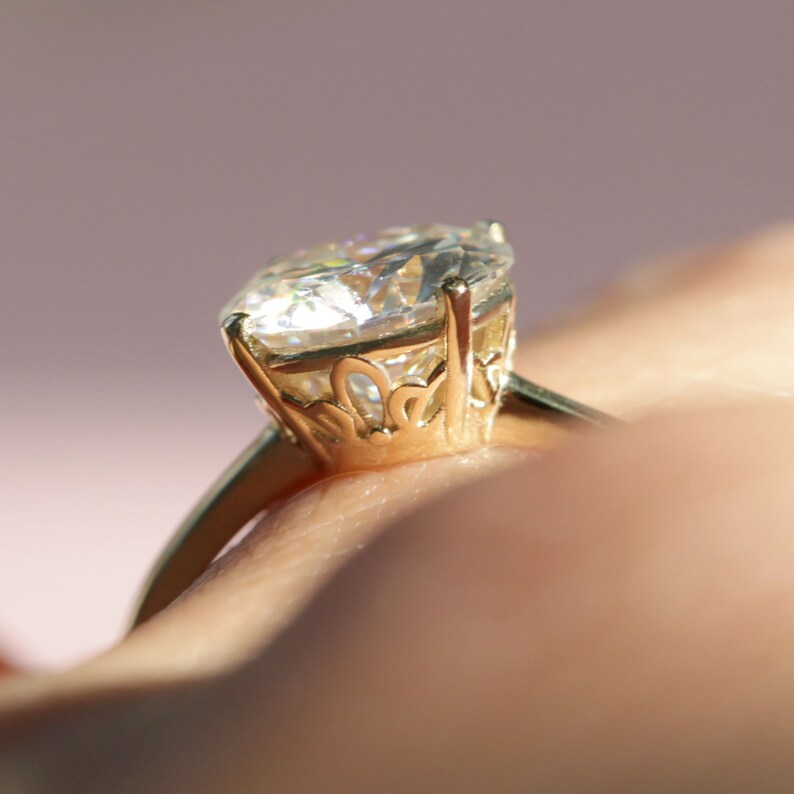 Monzonite Engagement Ring Yellow Gold Ring Wedding Ring - Etsy