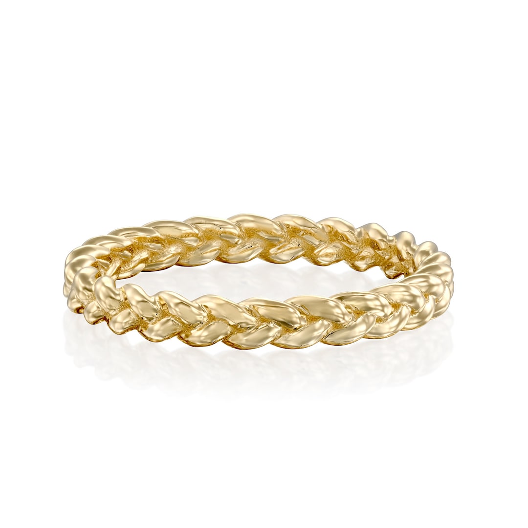 Braid Delicate Gold Ring, Gold Stacking Ring, Stacking Ring, Braided ...