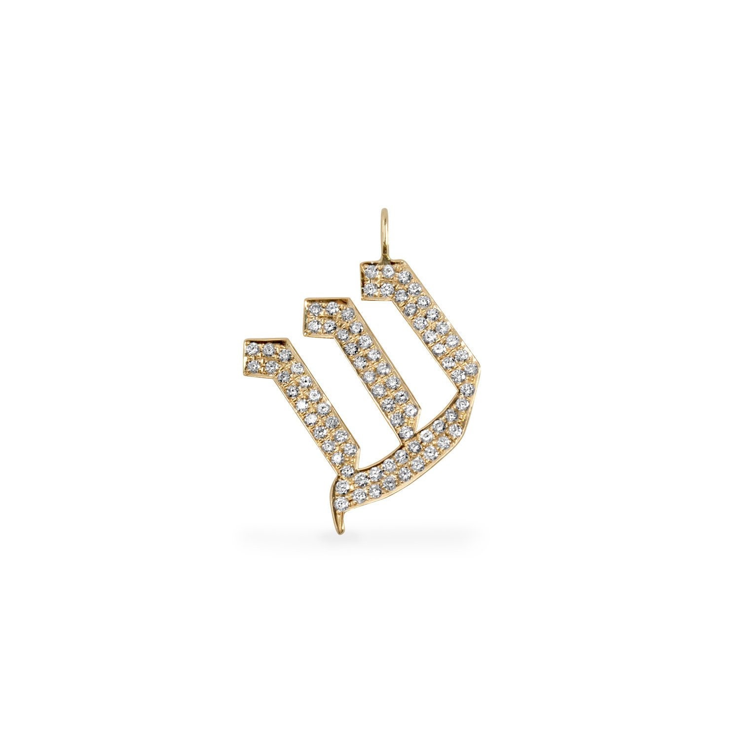Custom Hebrew Letter Pendant Diamonds and Gold - Etsy