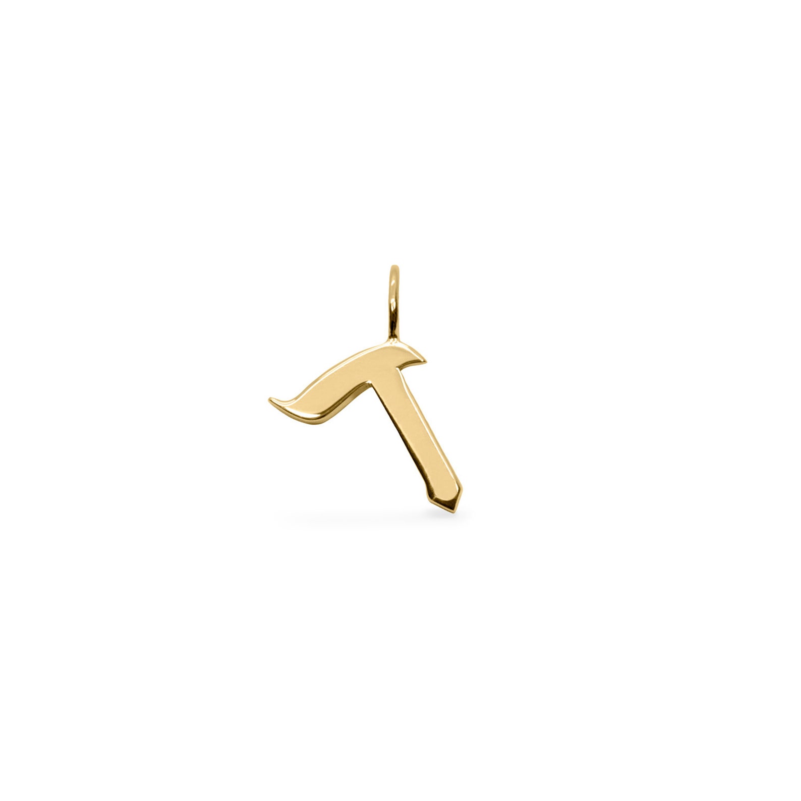 14k Solid Gold Hebrew Letter Pendant, Hebrew Letter Necklace, Religious ...