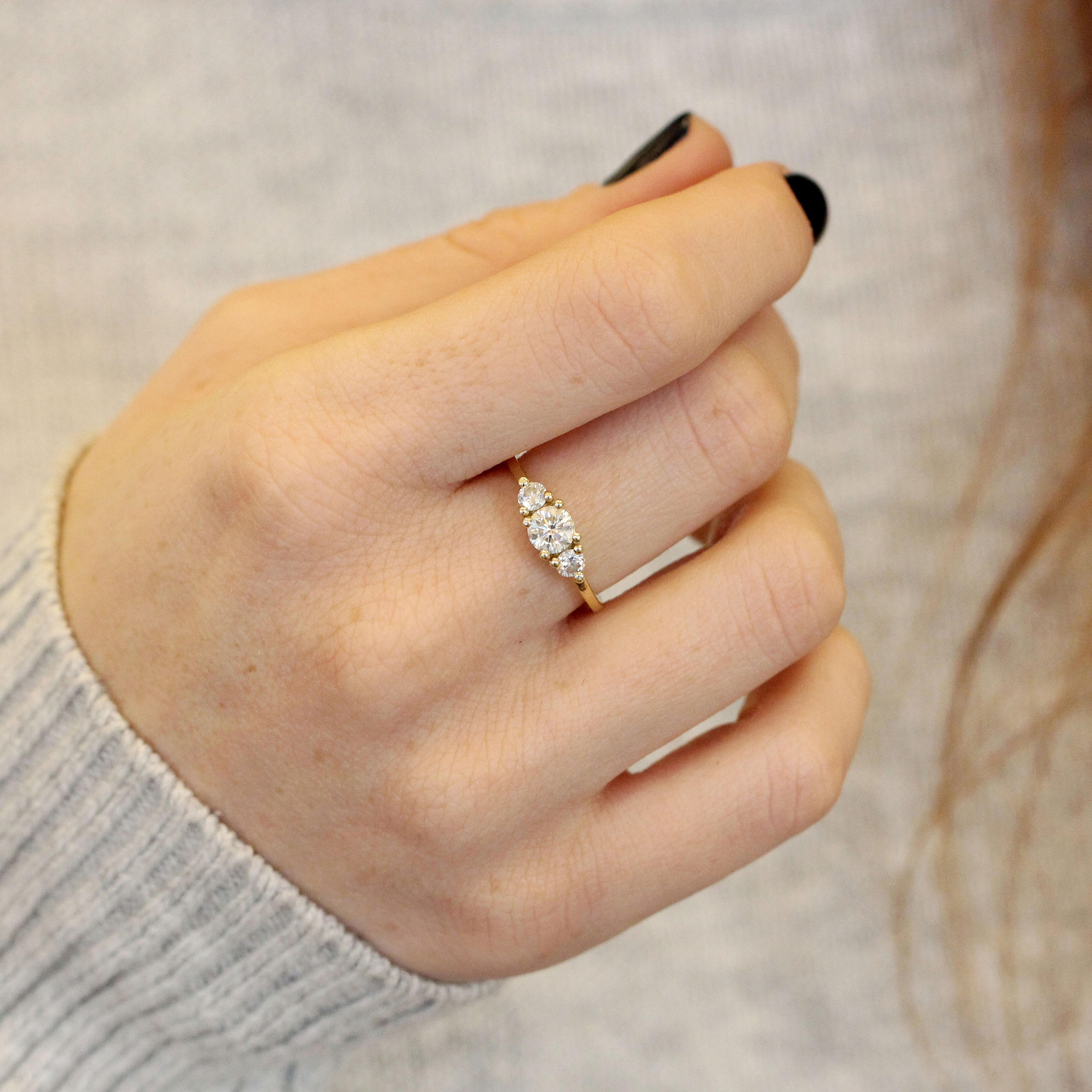 Simple Diamond Ring, Handmade Engagement Ring, Minimalist Engagement ...