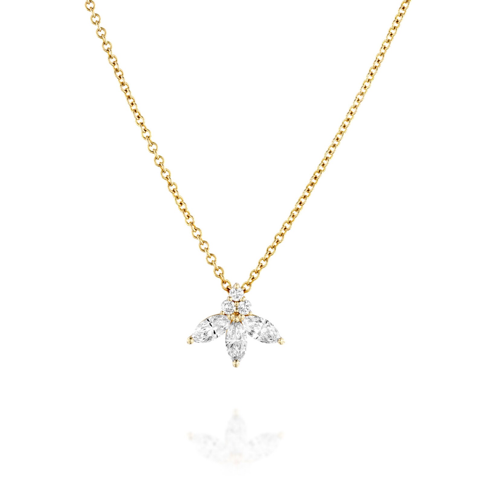 Collar de diamantes, collar delicado de oro con diamantes, collar de ...