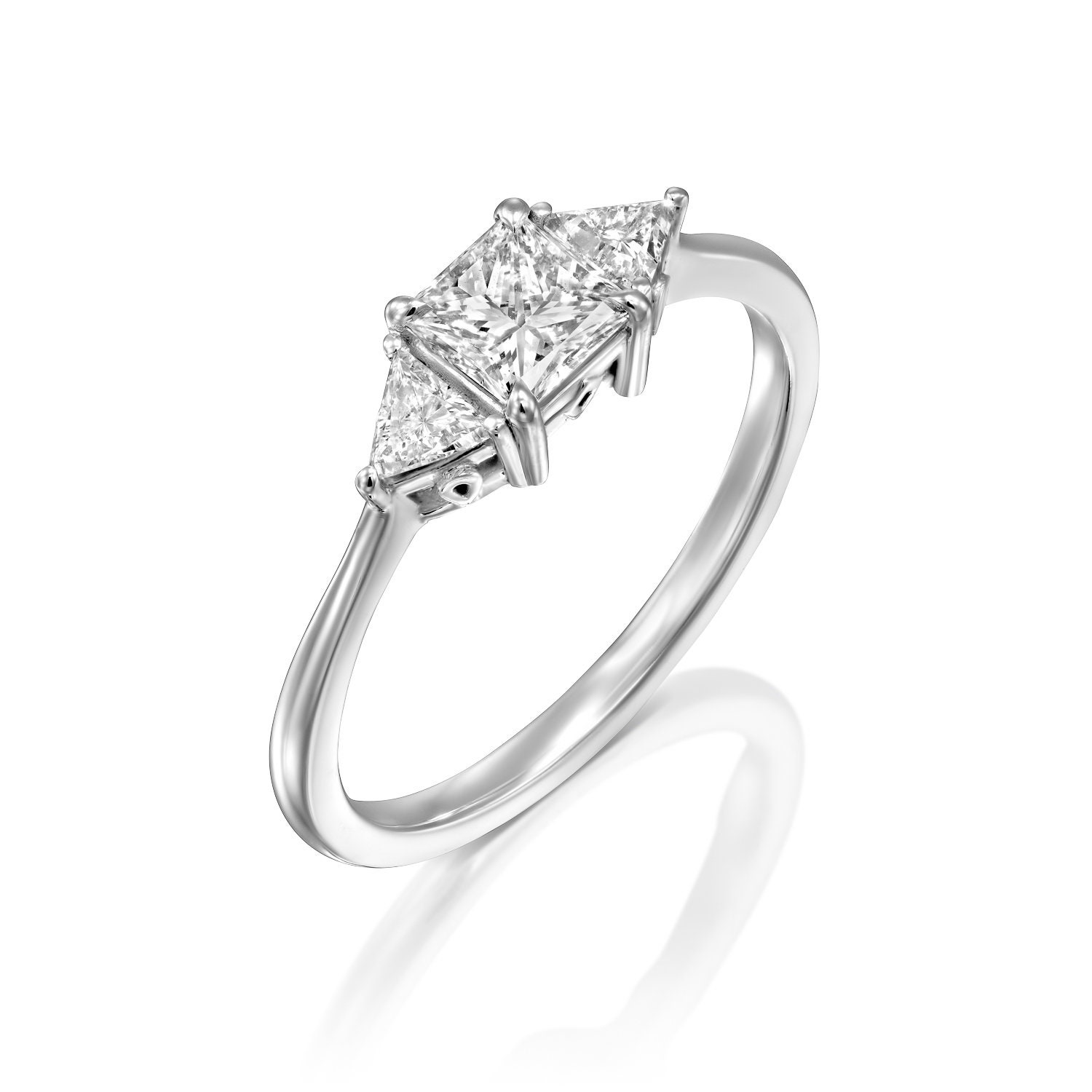 Princess Engagement Ring Yellow Gold Ring Wedding Ring - Etsy