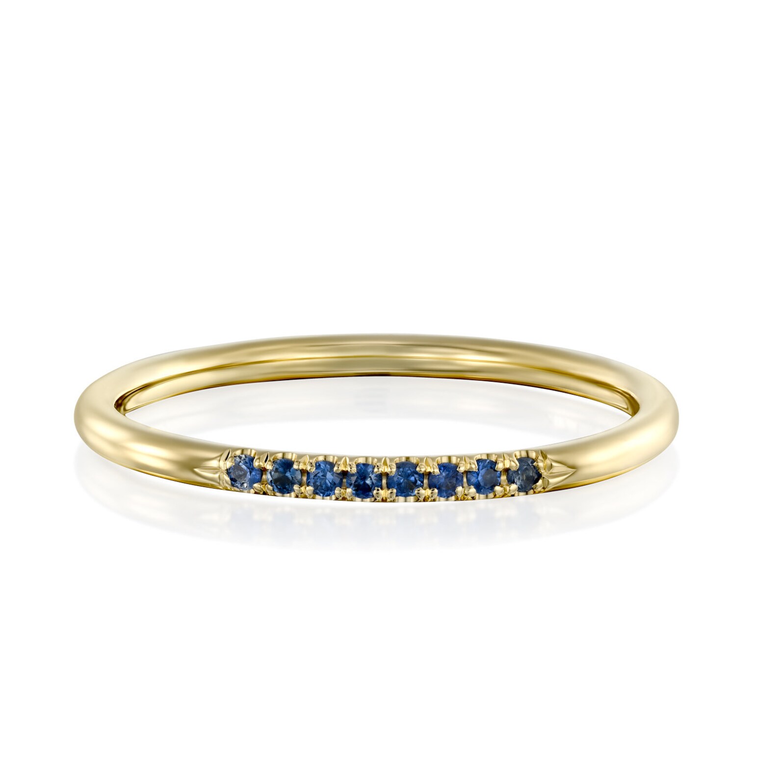 September Birthstone Ring, Minimalist Wedding Band, Gemstone Ring, Thin ...