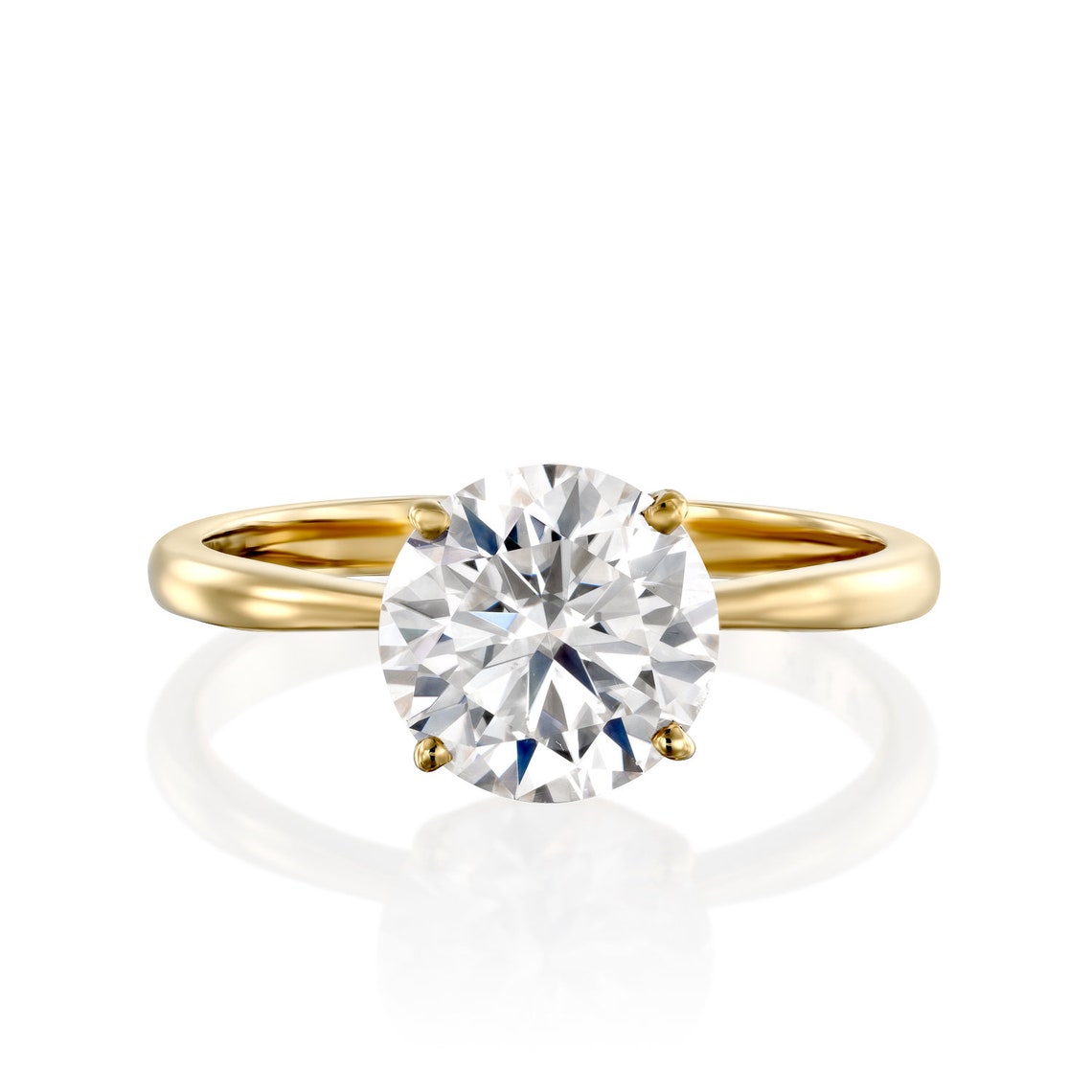 Monzonite Engagement Ring Yellow Gold Ring Wedding Ring - Etsy