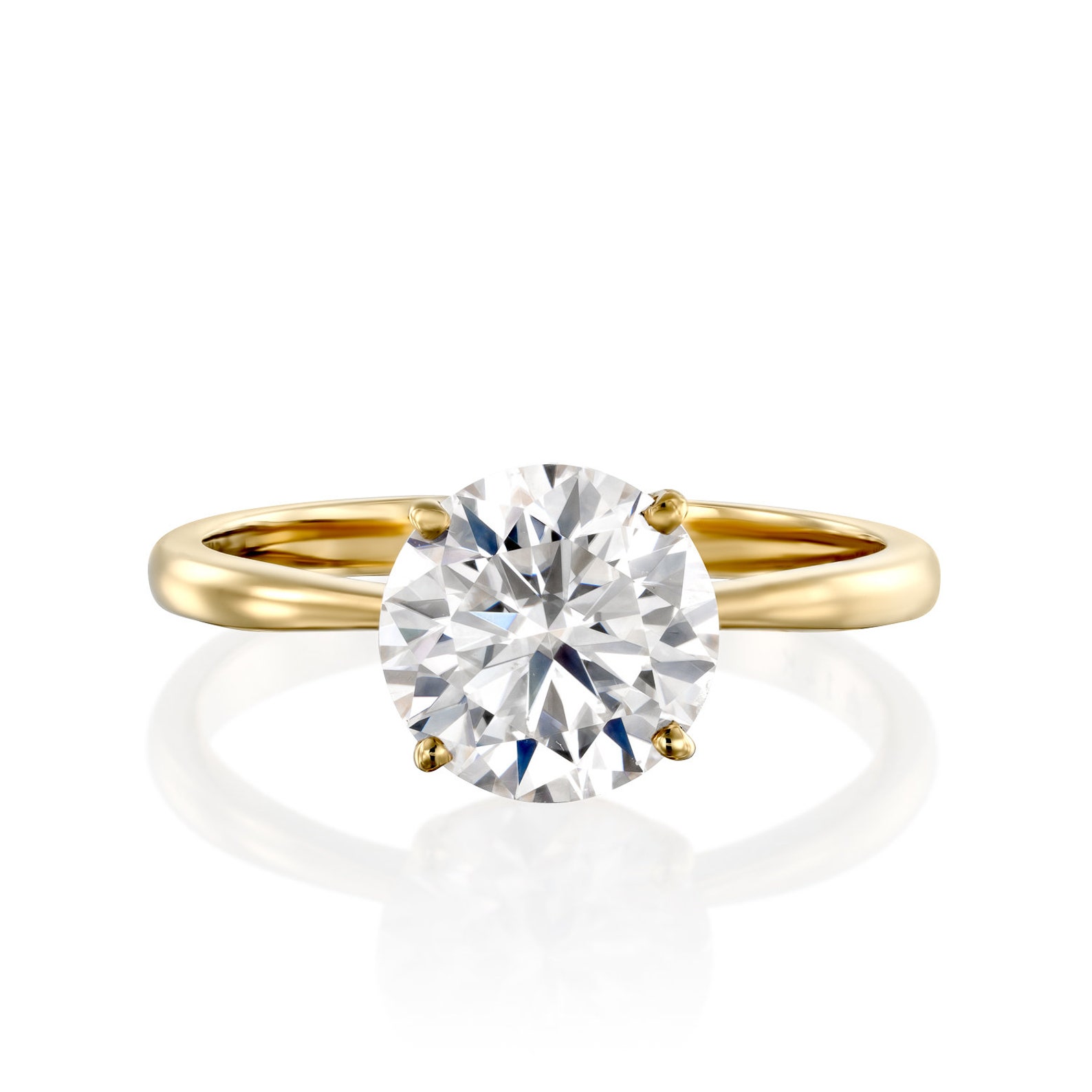 Monzonite Engagement Ring Yellow Gold Ring Wedding Ring - Etsy