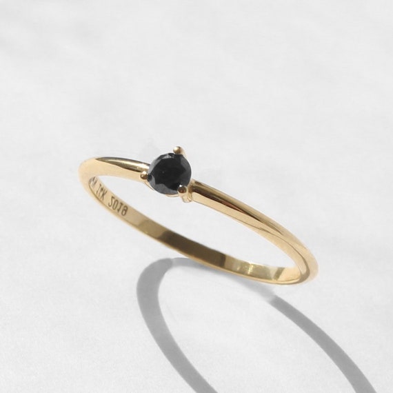 Minimalist Ring Small Engagement Ring Stacking Ring 14K | Etsy