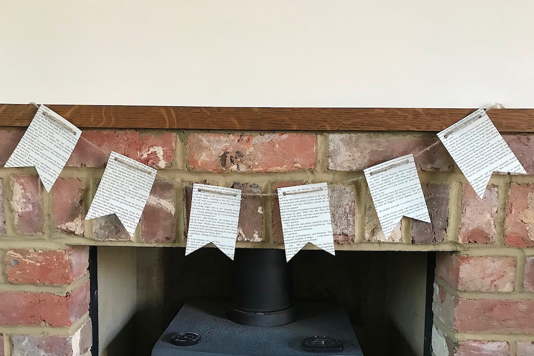 Rustic Book Page Bunting: Recycled Vintage Garland for Parties - Choose ...