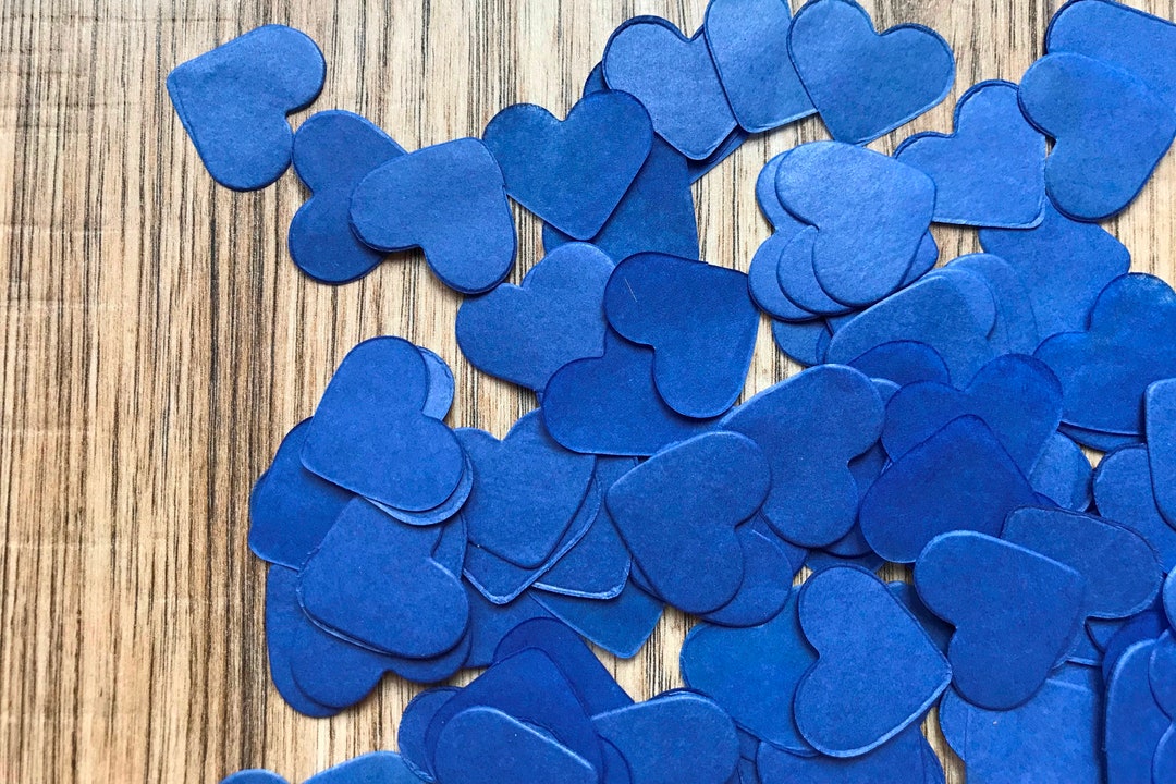 Hand-cut Royal Blue Heart-shaped Confetti | Biodegradable Tissue Paper ...