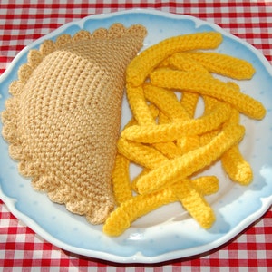 Knitting & Crochet Pattern for a Cornish Pasty and Chips / | Etsy