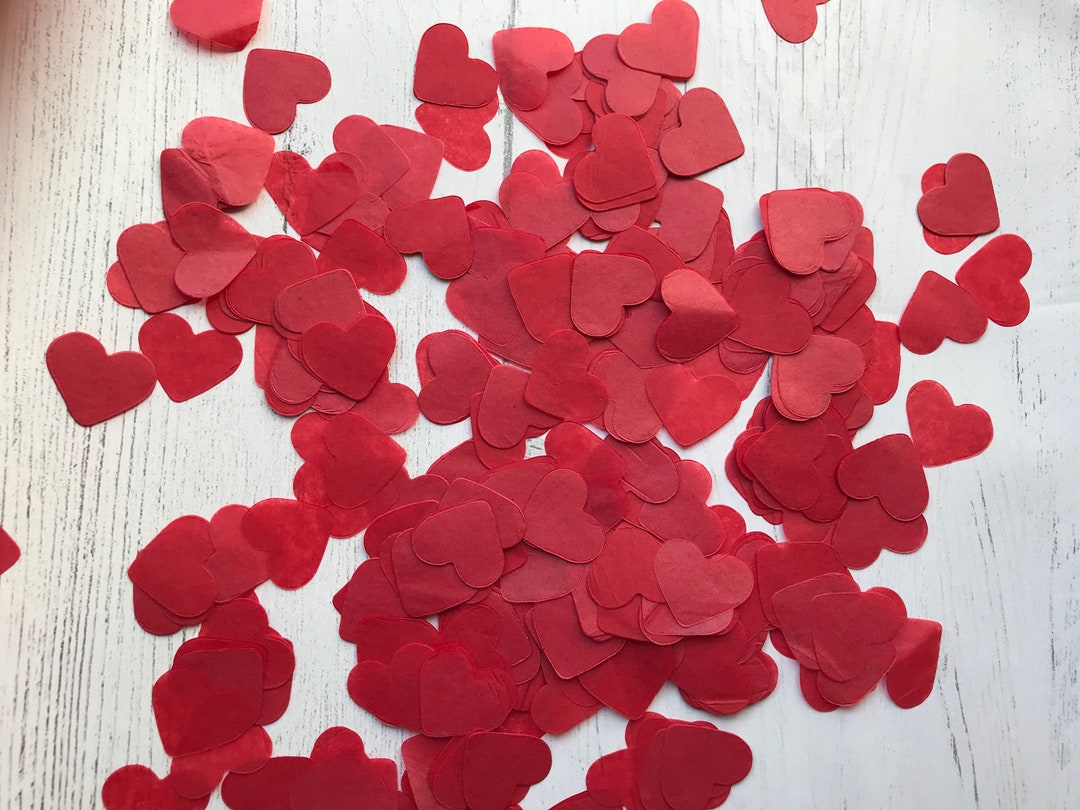 2000 X Red Heart Tissue Paper Table Decoration / Throwing Confetti ...