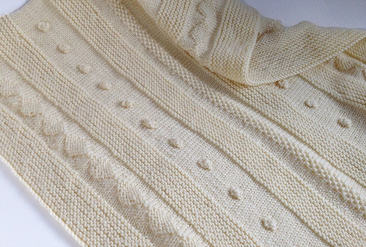 Lemon Squash Knitted Baby Pram Cradle Blanket Knitting Pattern. PDF ...