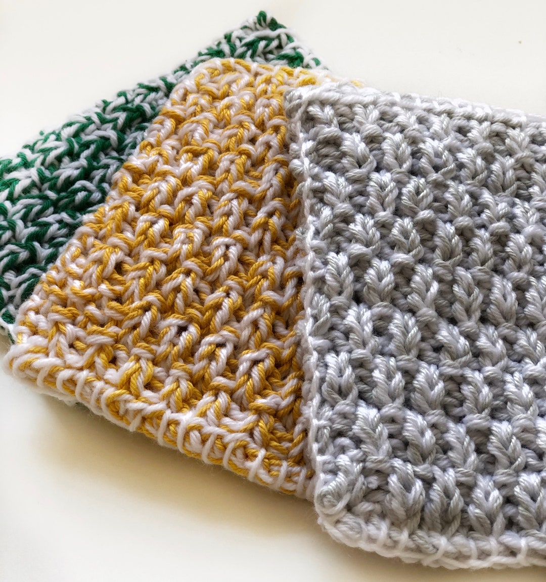 Knitting Pattern. Double Knit Double Sided Scrubby Scourer Dishcloth ...